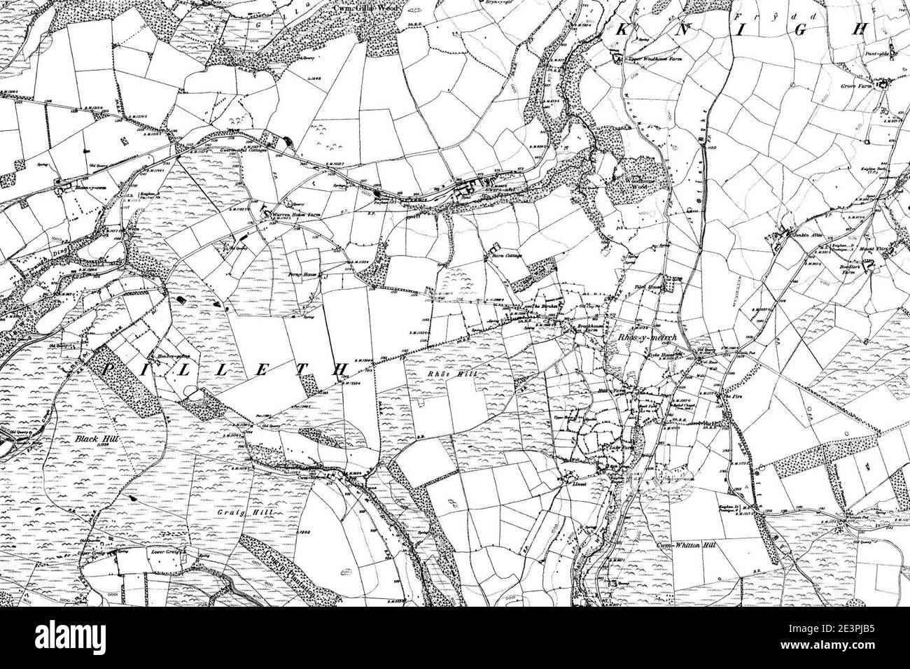 Map of Radnorshire OS Map name 018-NW, Ordnance Survey, 1888-1891 Stock ...