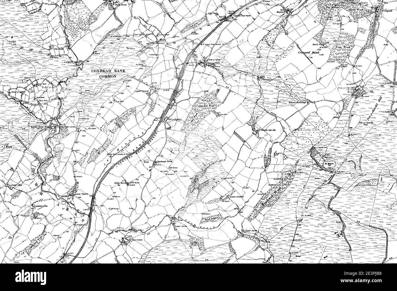 Map of Radnorshire OS Map name 017-NW, Ordnance Survey, 1888-1891 Stock ...