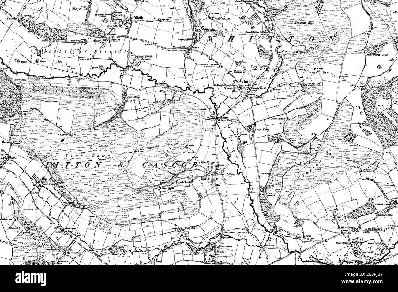 Map of Radnorshire OS Map name 018-SW, Ordnance Survey, 1888-1891 Stock ...