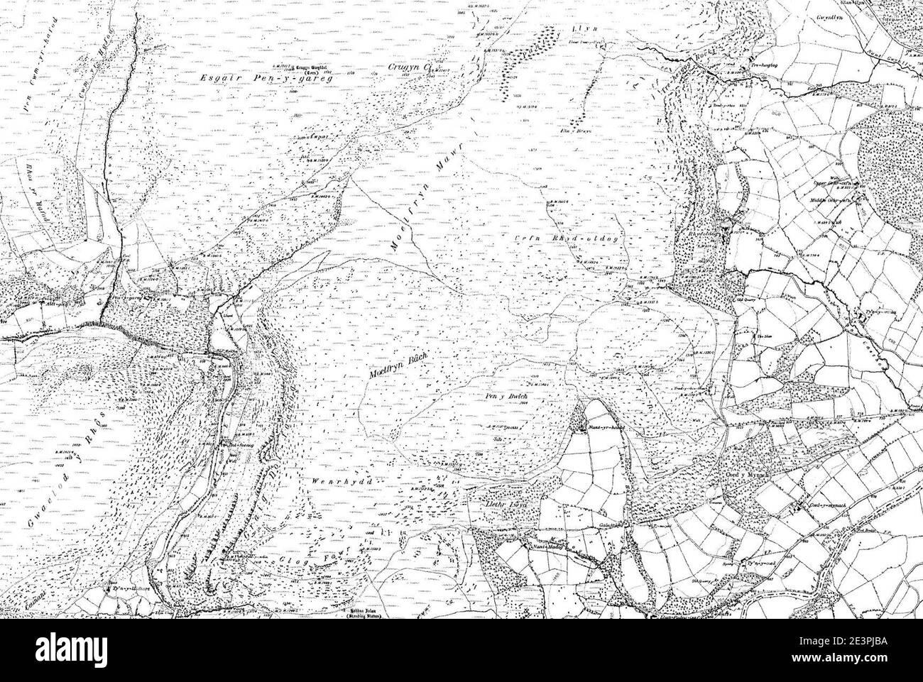 Map of Radnorshire OS Map name 014-SE, Ordnance Survey, 1888-1891 Stock ...