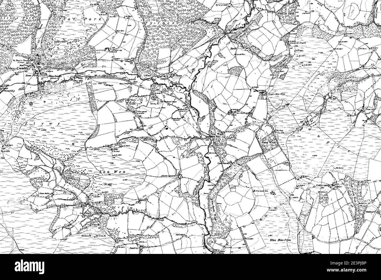 Map of Radnorshire OS Map name 016-NW, Ordnance Survey, 1888-1891 Stock ...