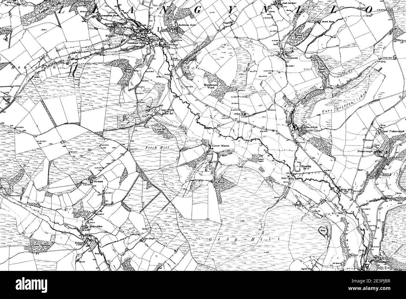 Map of Radnorshire OS Map name 017-NE, Ordnance Survey, 1888-1891 Stock ...