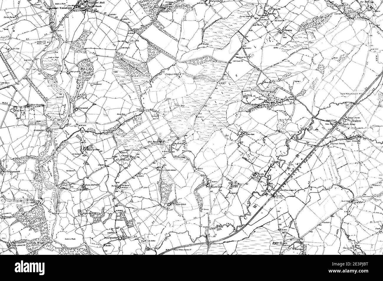 Map of Radnorshire OS Map name 016-SE, Ordnance Survey, 1888-1891 Stock ...