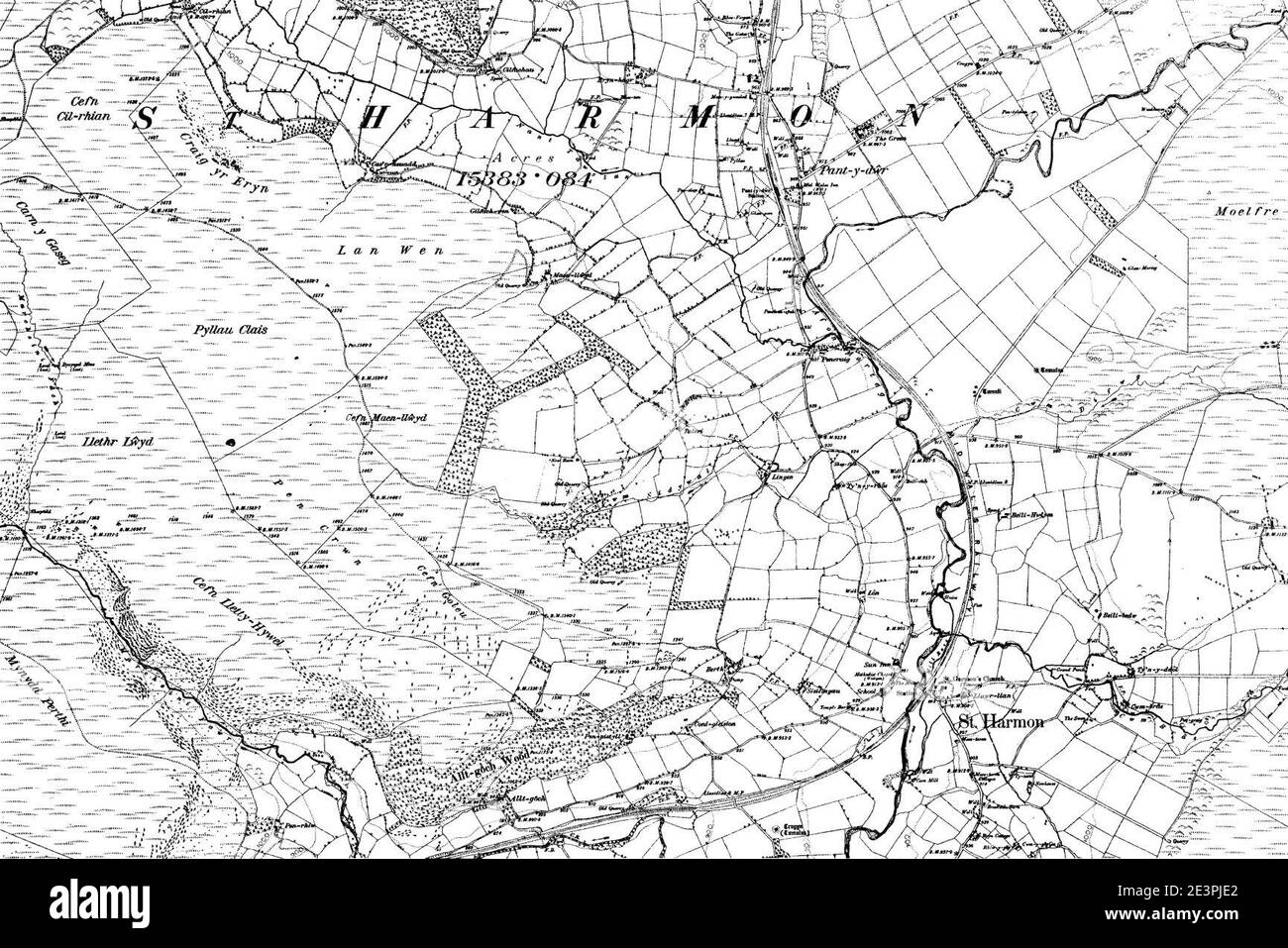 Map of Radnorshire OS Map name 008-SW, Ordnance Survey, 1888-1891 Stock ...
