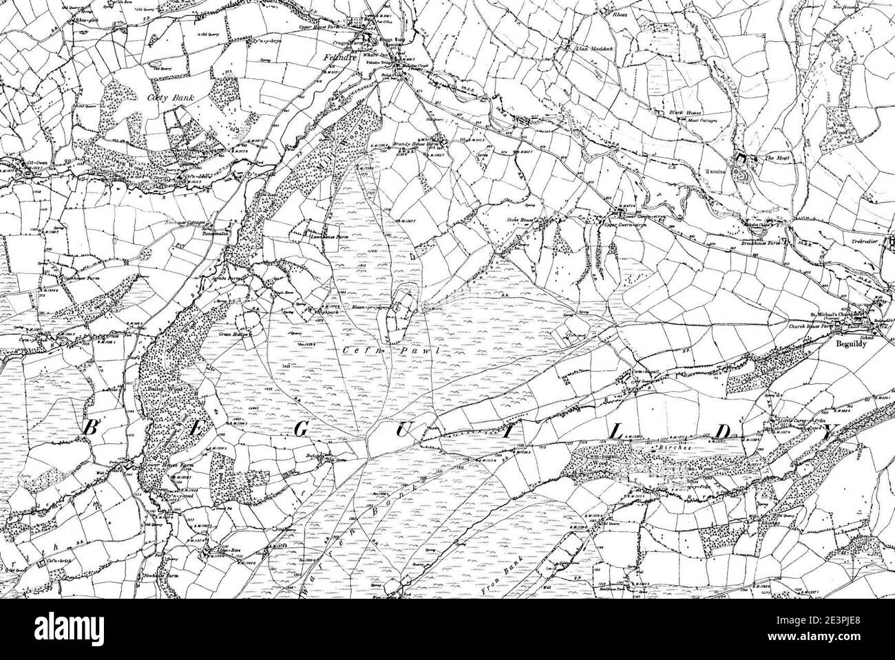 Map of Radnorshire OS Map name 005-SW, Ordnance Survey, 1888-1891 Stock ...