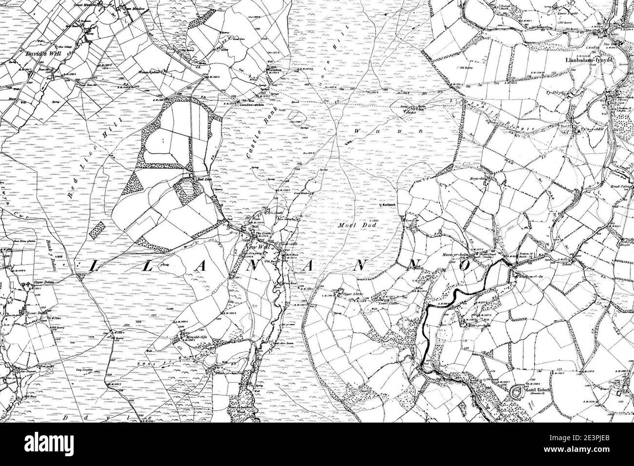 Map of Radnorshire OS Map name 009-NW, Ordnance Survey, 1888-1891 Stock ...