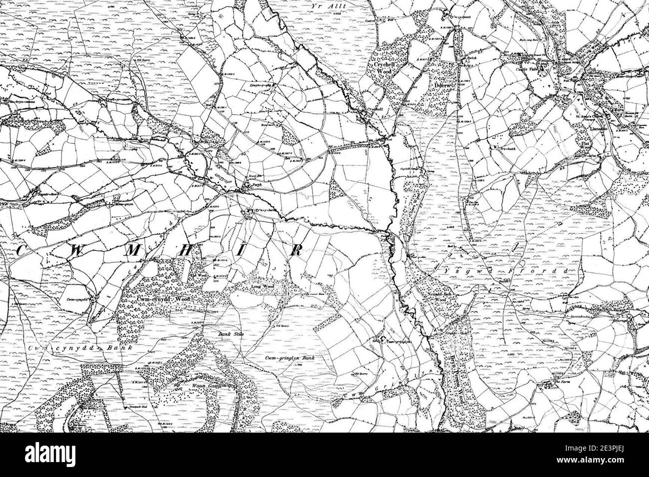 Map of Radnorshire OS Map name 009-SW, Ordnance Survey, 1888-1891 Stock ...