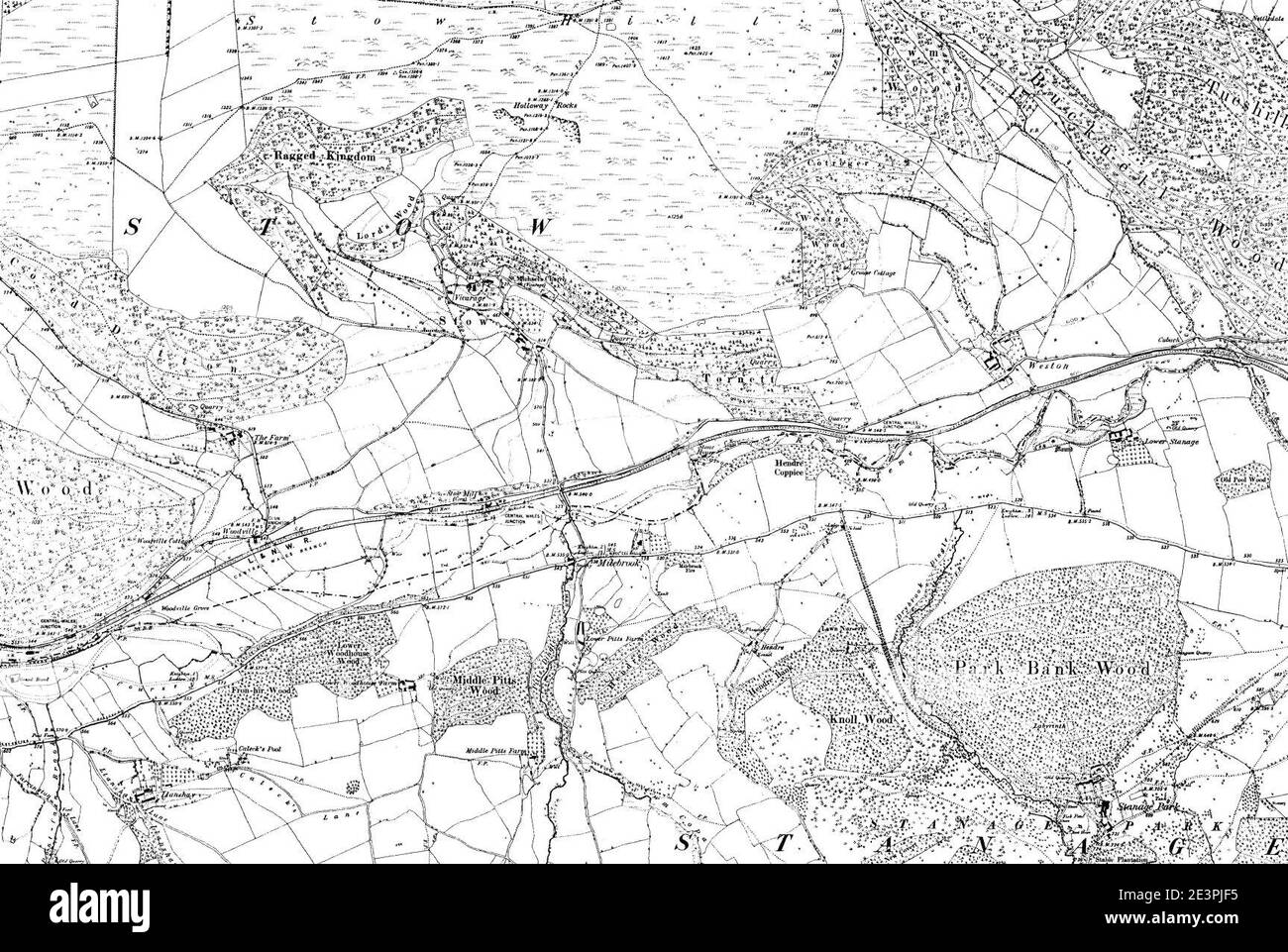 Map of Radnorshire OS Map name 011-SE, Ordnance Survey, 1888-1891 Stock ...
