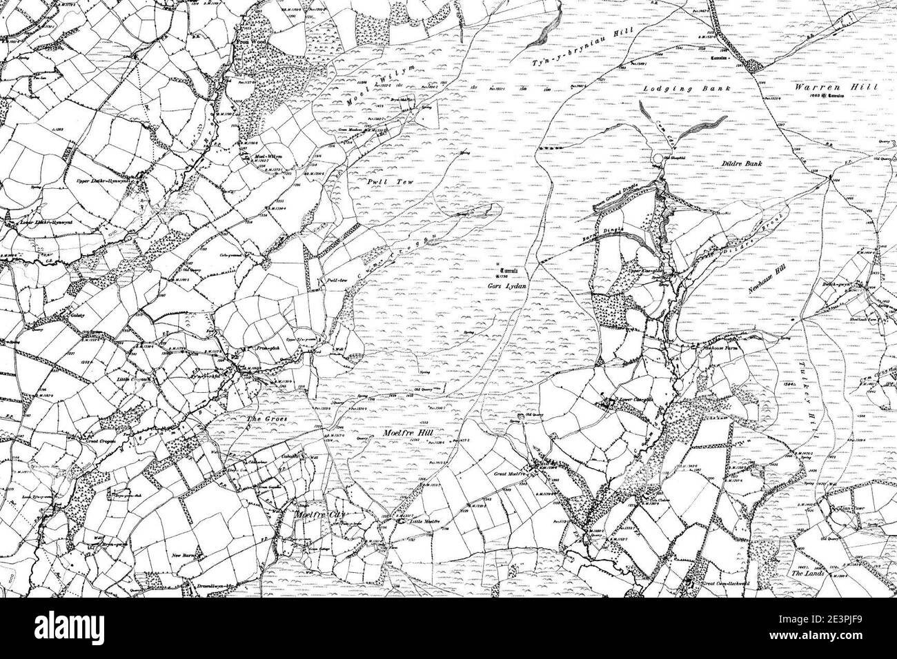 Map of Radnorshire OS Map name 009-NE, Ordnance Survey, 1888-1891 Stock ...
