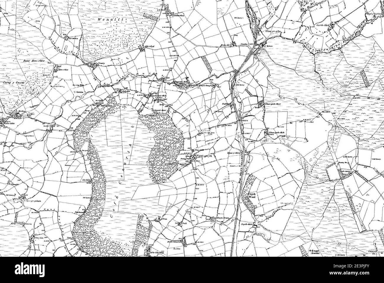 Map of Radnorshire OS Map name 008-NW, Ordnance Survey, 1888-1891 Stock ...