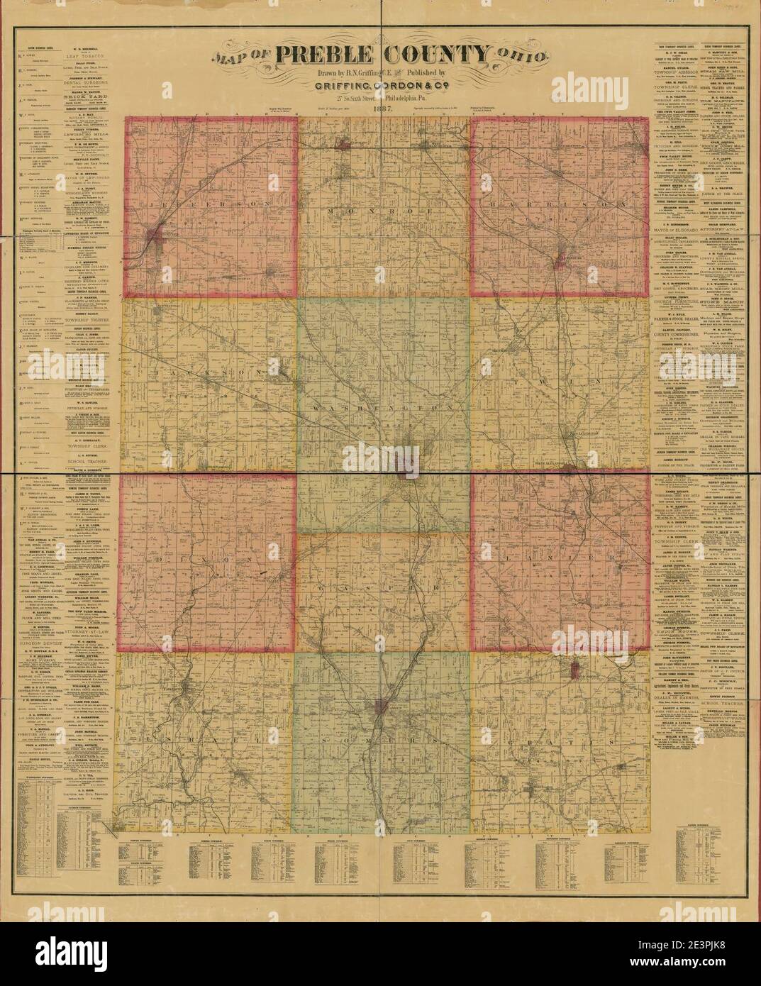 Map of Preble County, Ohio Stock Photo - Alamy