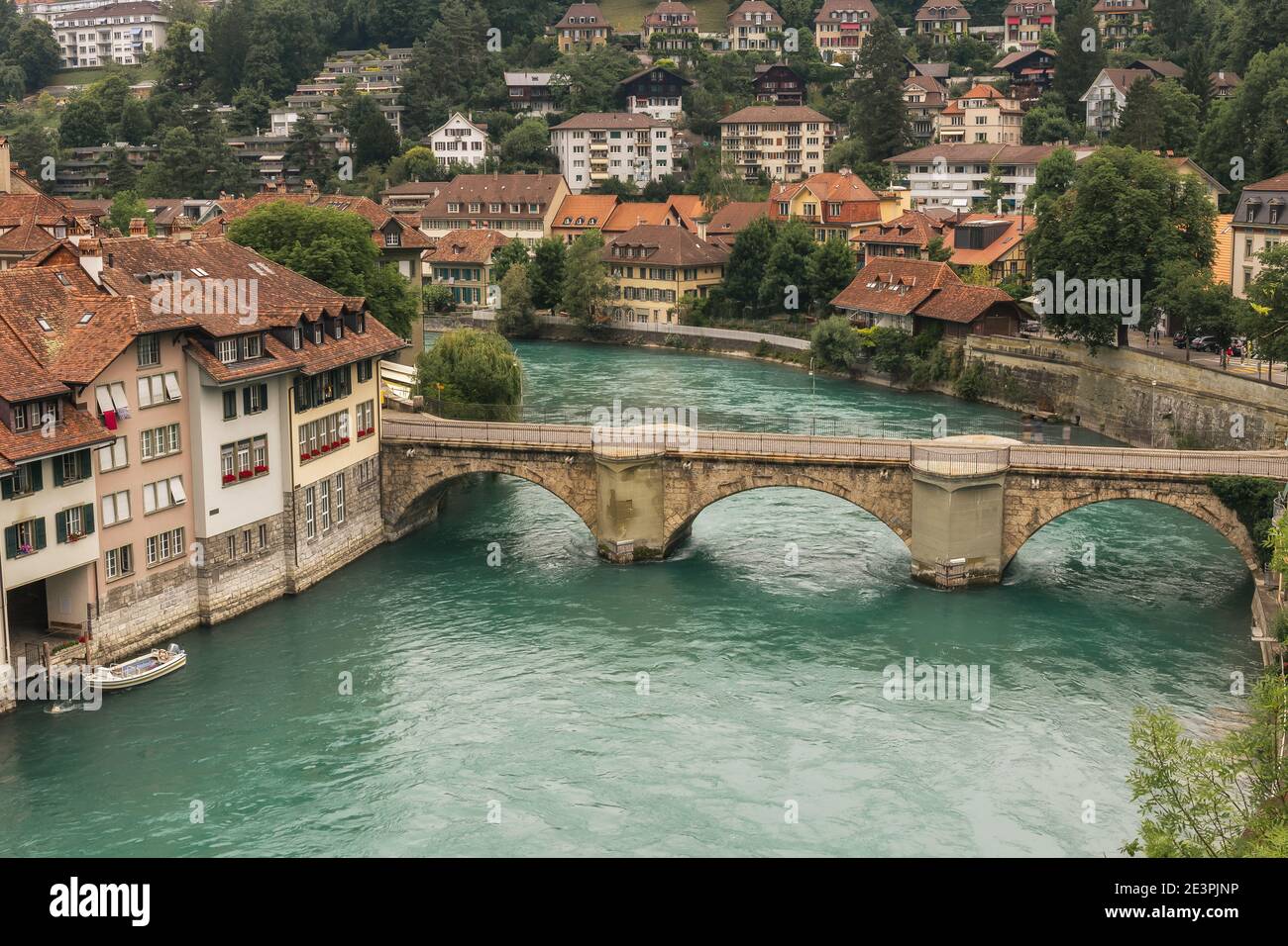 View from above on the stone bridge Untertorbrucke (Lower Gate bridge ...