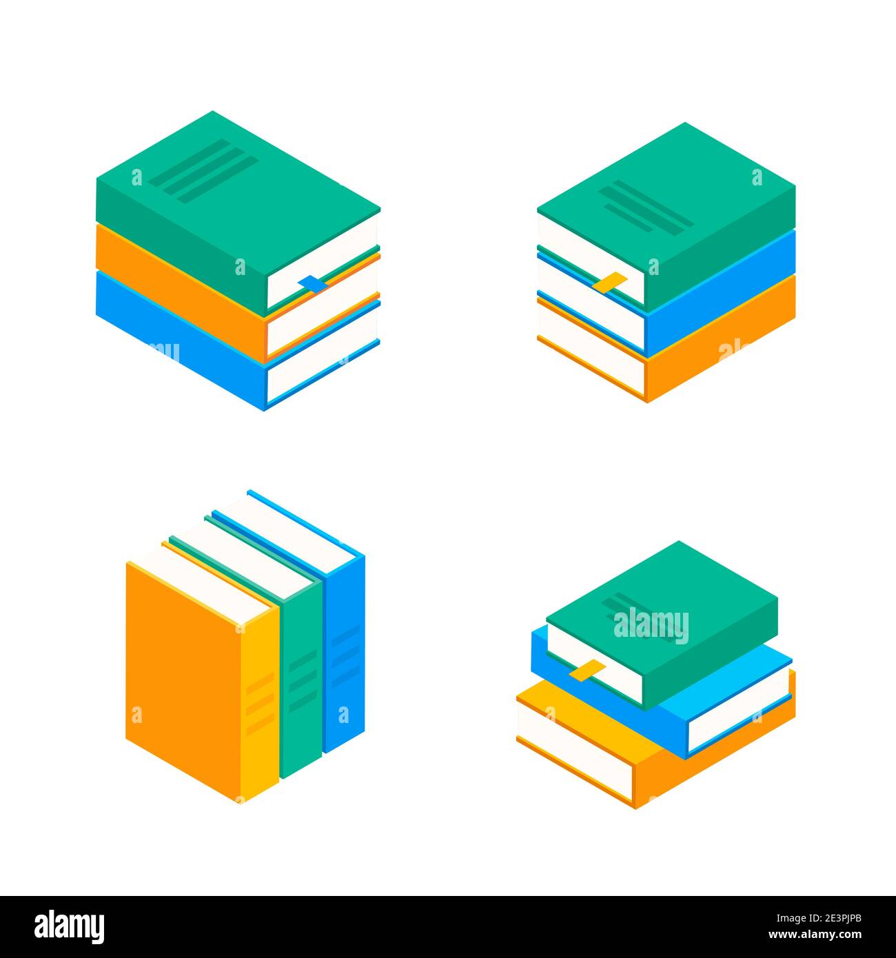 Book vector isometric stack school illustration icon. Children books ...