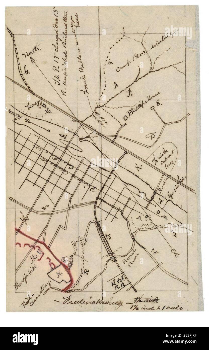 Fredericksburg map hi-res stock photography and images - Alamy