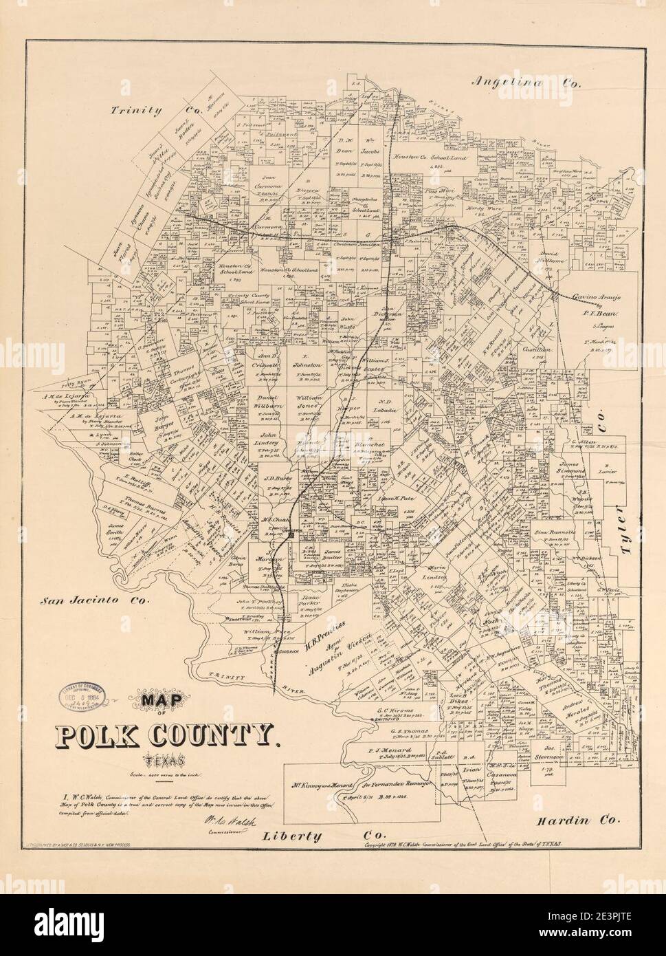 Map of Polk County, Texas Stock Photo - Alamy