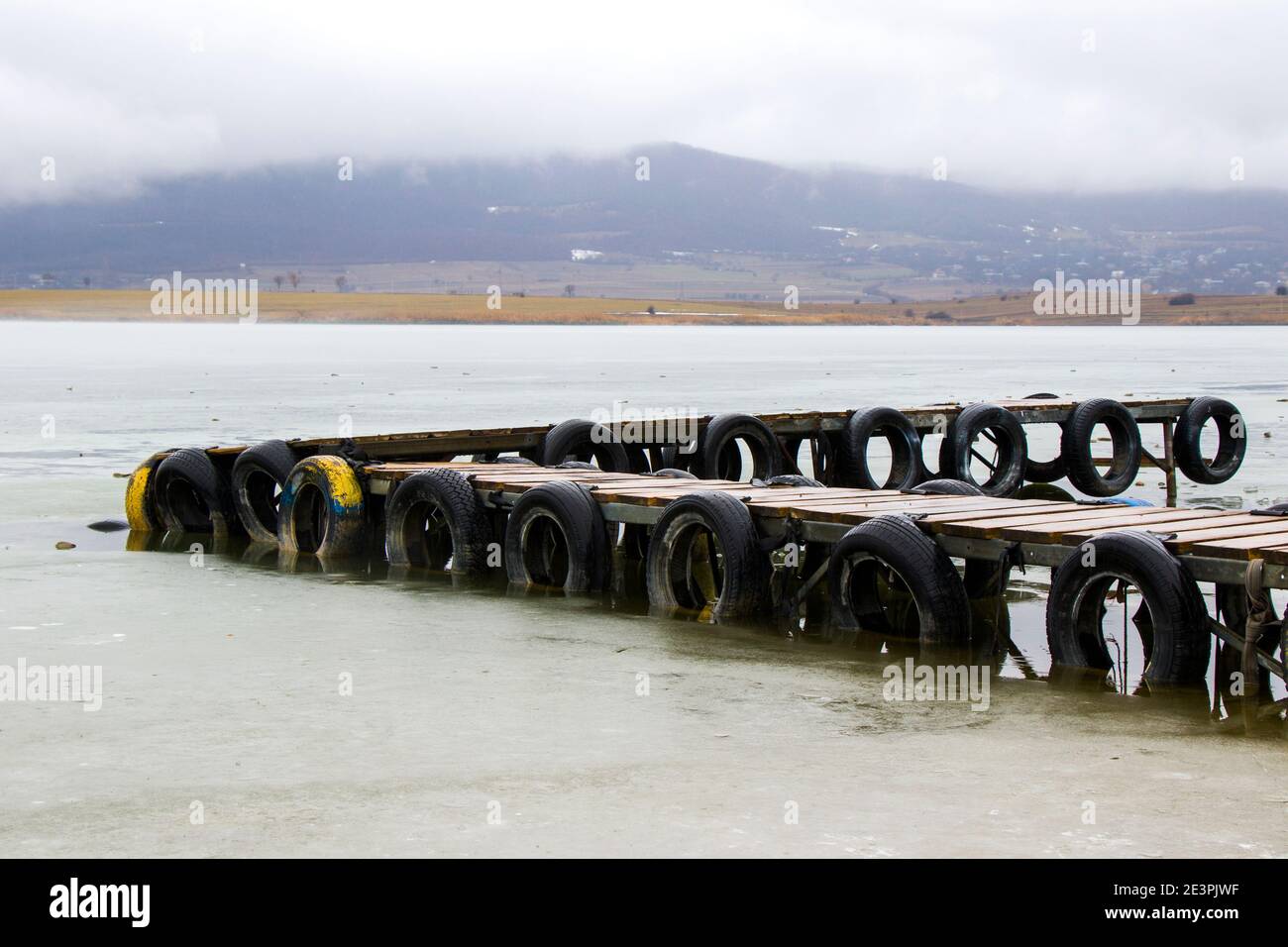 Frozen lake background, ice and frozen water in Tbilisi, Georgia ...