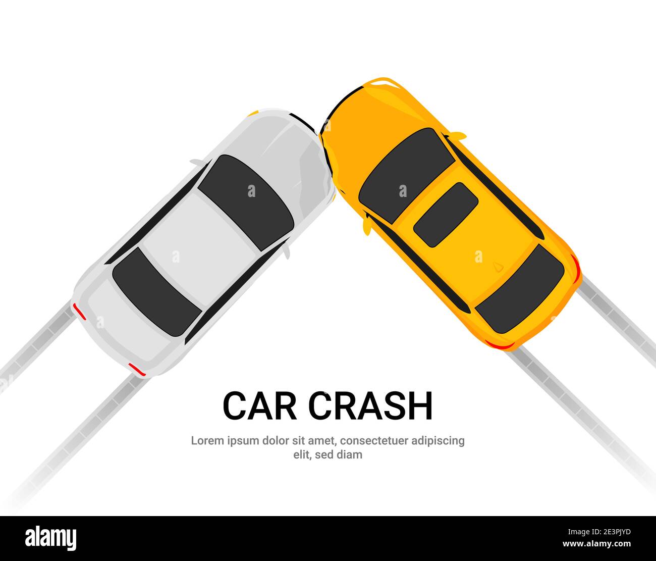 Car accident speed crash vector top view cartoon icon. Car crash ...