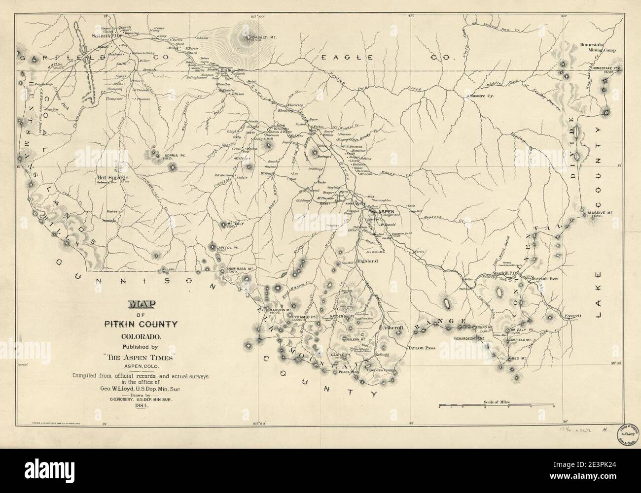 Map of pitkin hi-res stock photography and images - Alamy