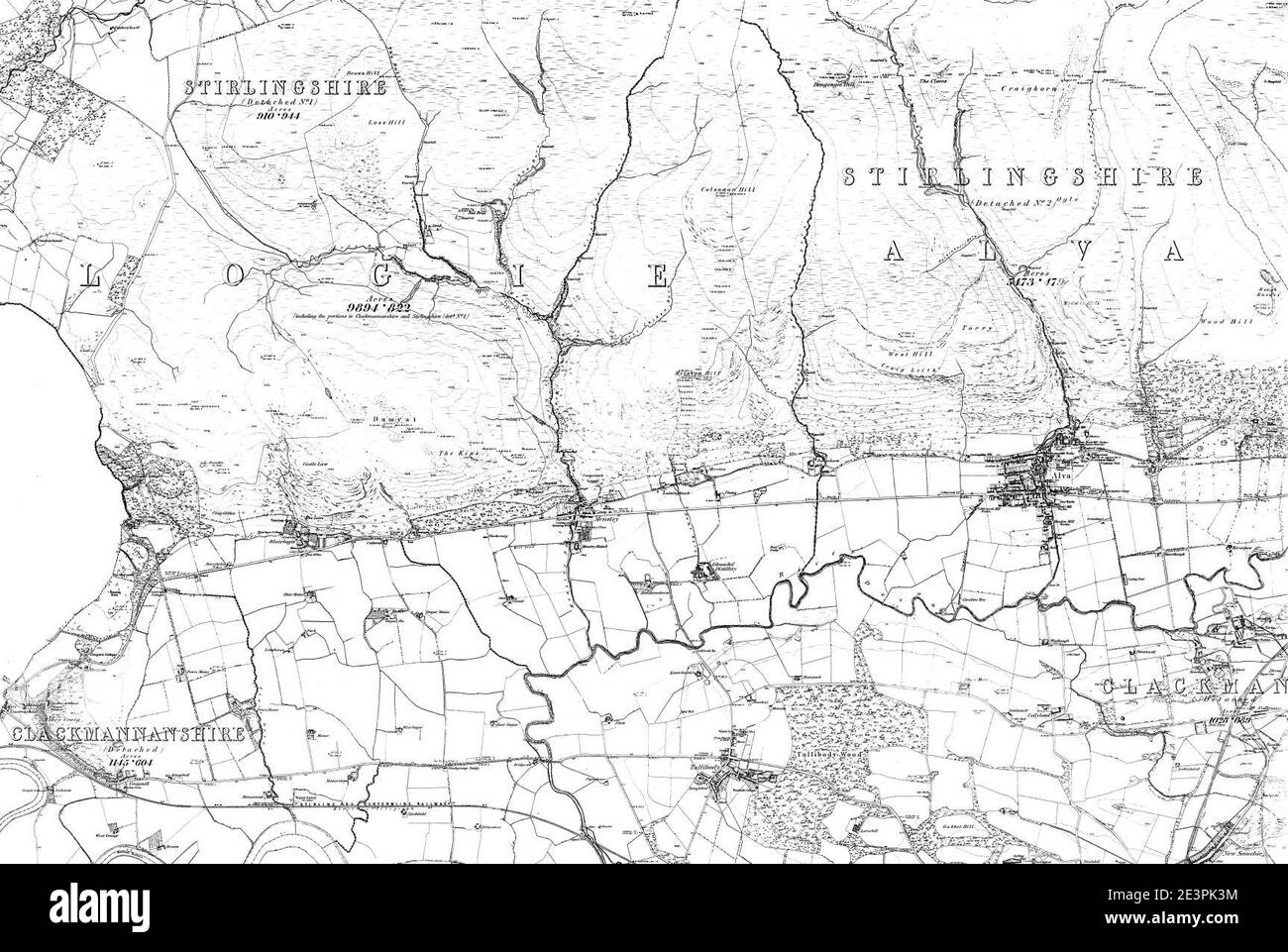 Map of Perthshire Sheet 133, Ordnance Survey, 1866-1874 1 Stock Photo ...
