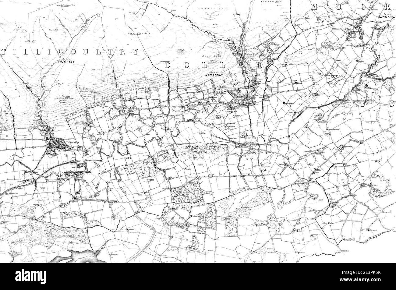 Map of Perthshire Sheet 134, Ordnance Survey, 1866-1874 Stock Photo - Alamy