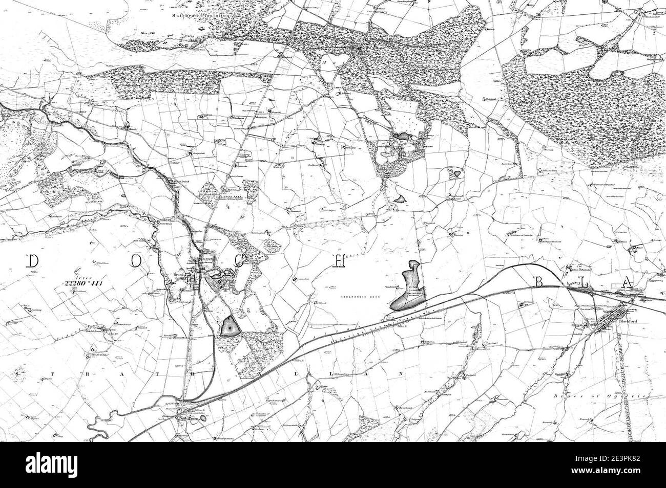 Map of Perthshire Sheet 117, Ordnance Survey, 1866-1874 Stock Photo - Alamy