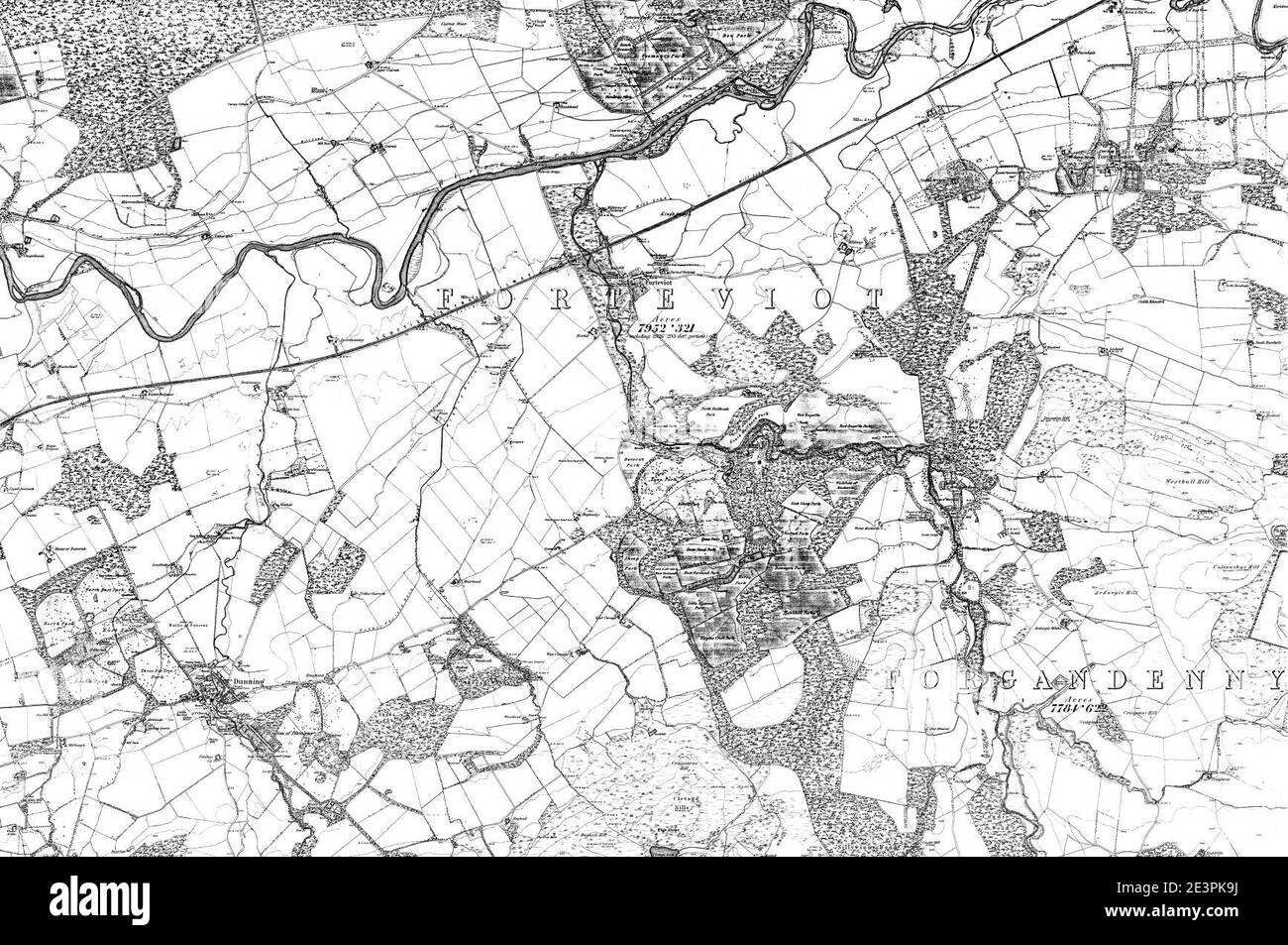 Map of Perthshire Sheet 109, Ordnance Survey, 1866-1874 1 Stock Photo ...