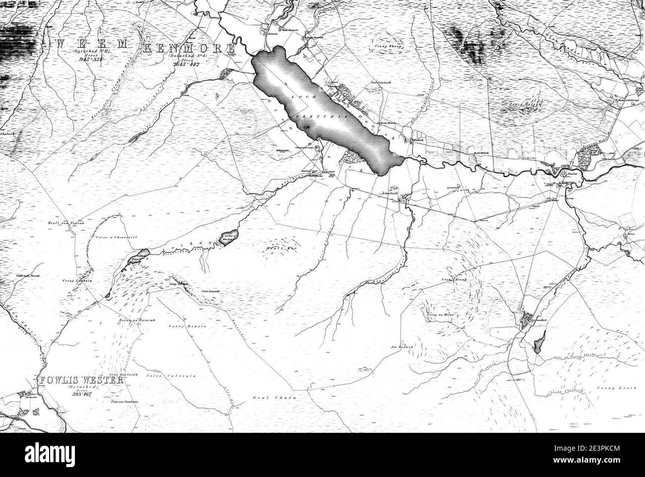 Map of Perthshire Sheet 071, Ordnance Survey, 1866-1874 Stock Photo - Alamy