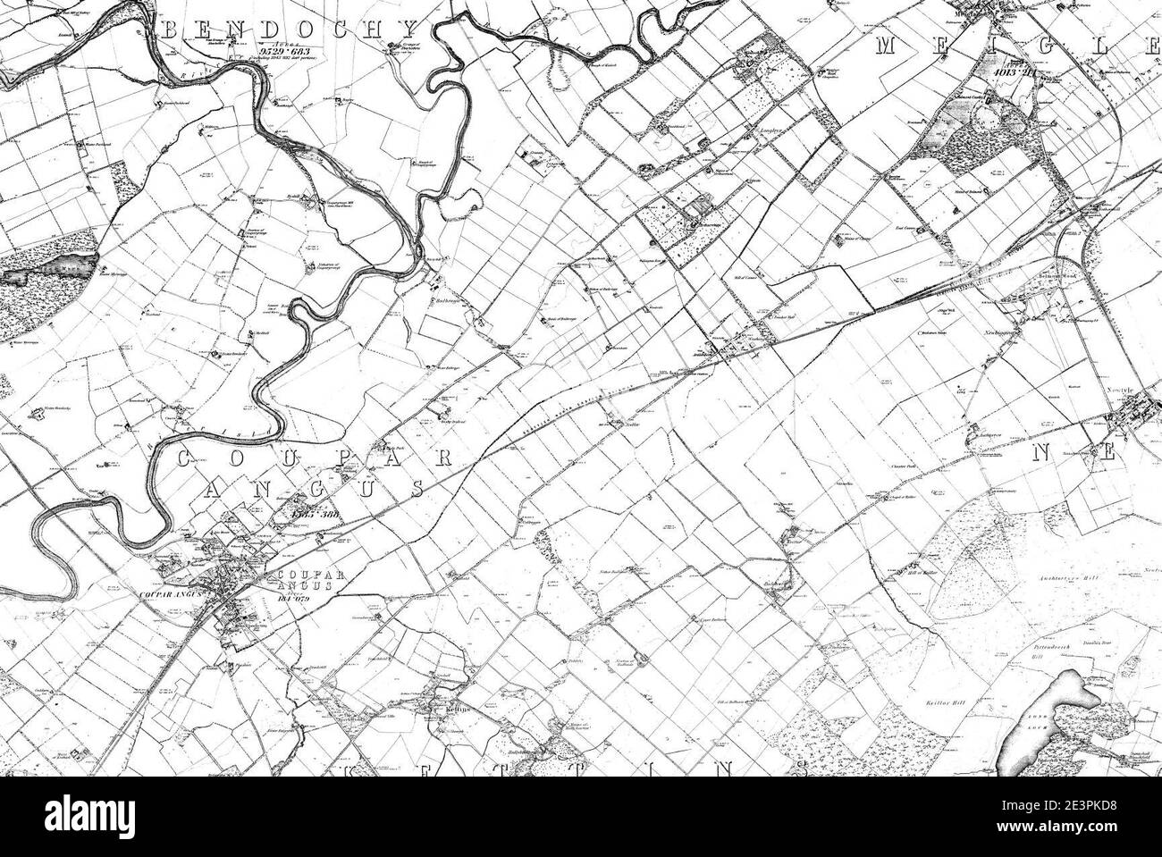 Map of Perthshire Sheet 064, Ordnance Survey, 1866-1874 Stock Photo - Alamy