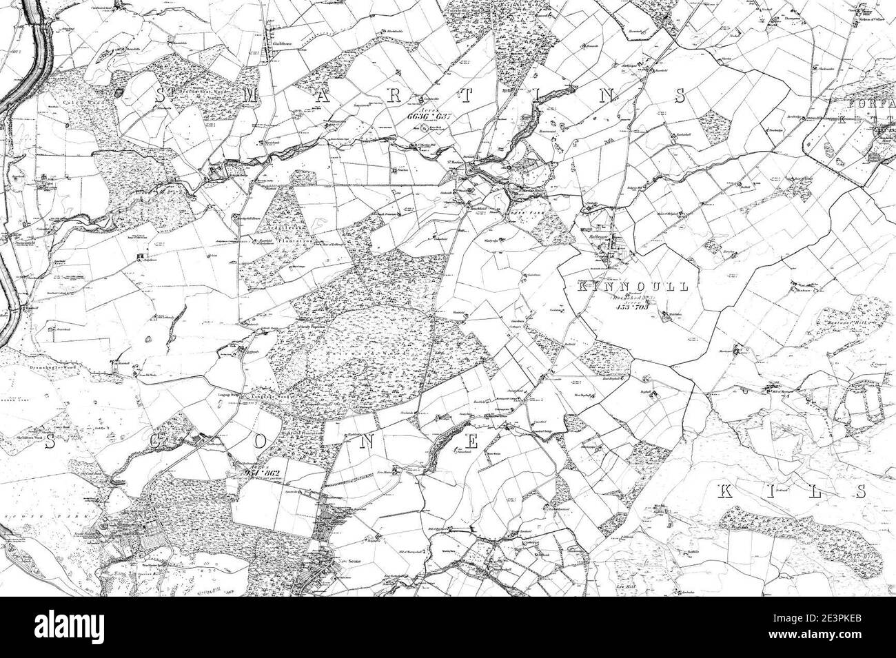 Map of Perthshire Sheet 086, Ordnance Survey, 1866-1874 Stock Photo - Alamy