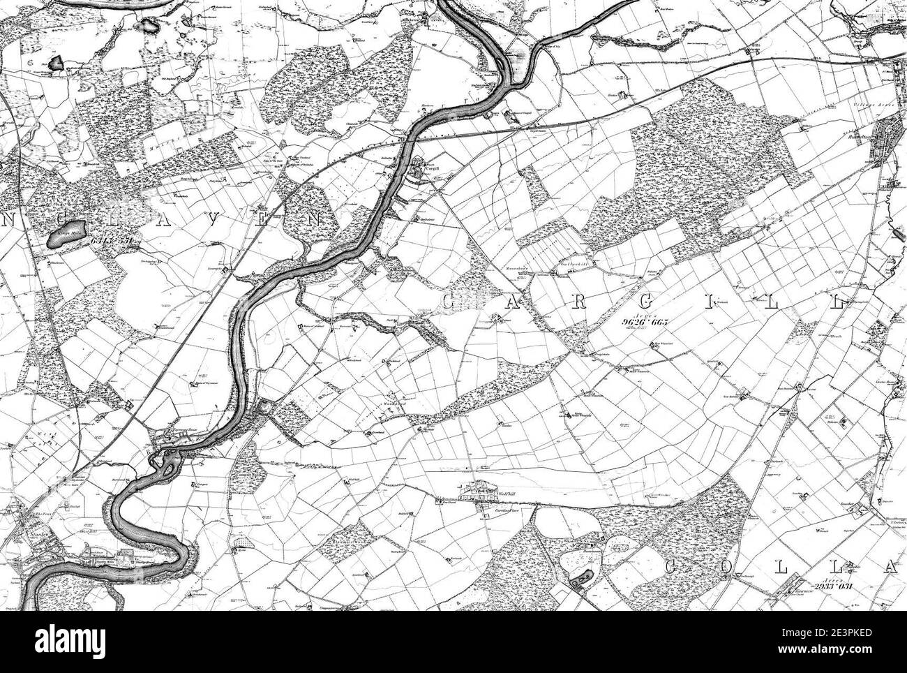 Map of Perthshire Sheet 074, Ordnance Survey, 1866-1874 Stock Photo - Alamy