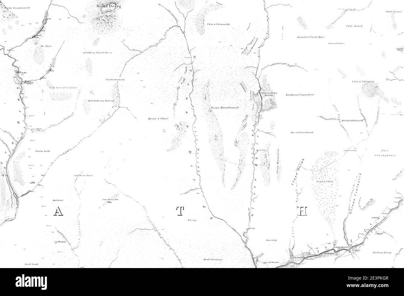 Map of Perthshire Sheet 012, Ordnance Survey, 1866-1874 Stock Photo - Alamy