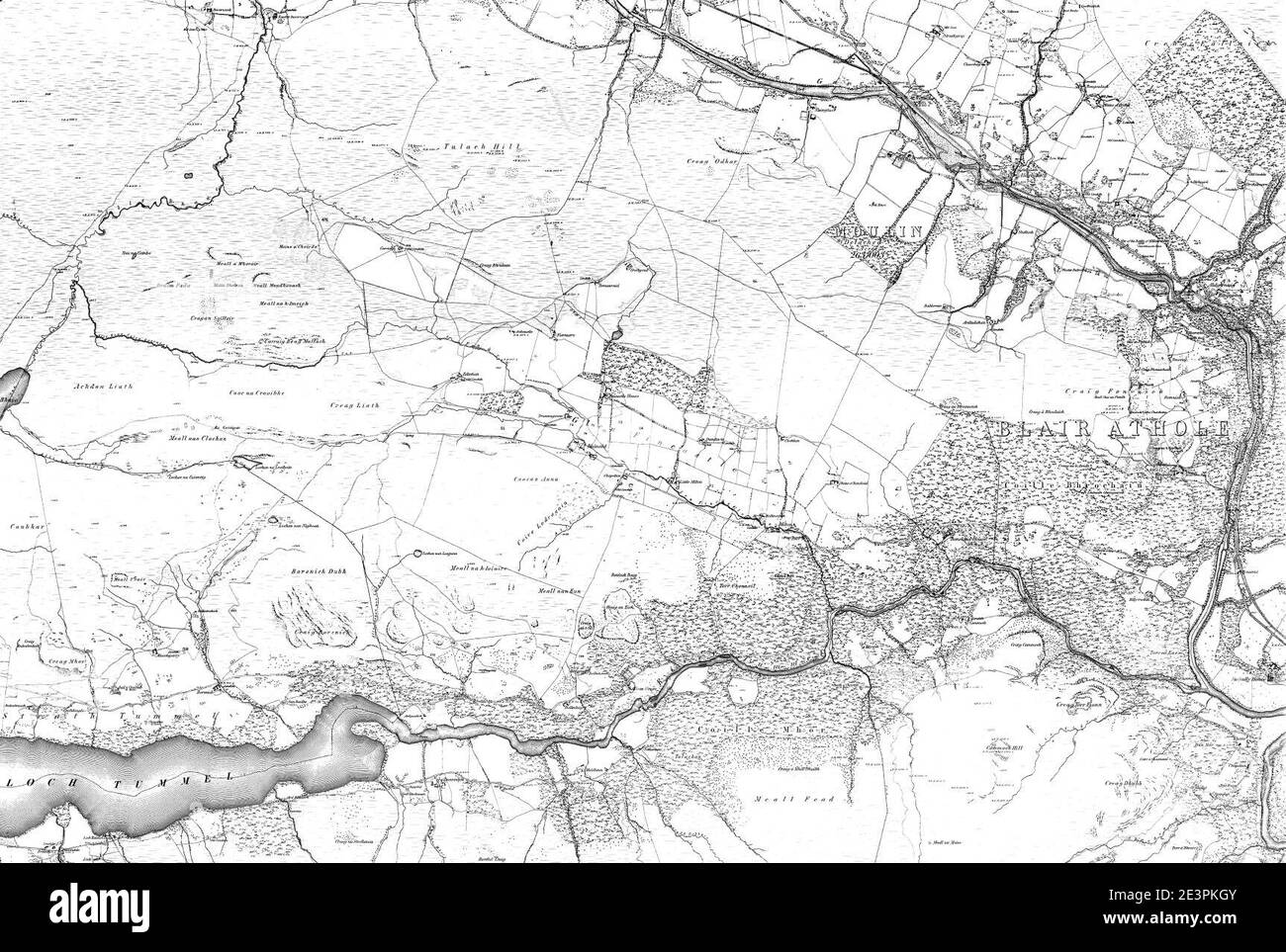 Map of Perthshire Sheet 030, Ordnance Survey, 1866-1874 Stock Photo - Alamy