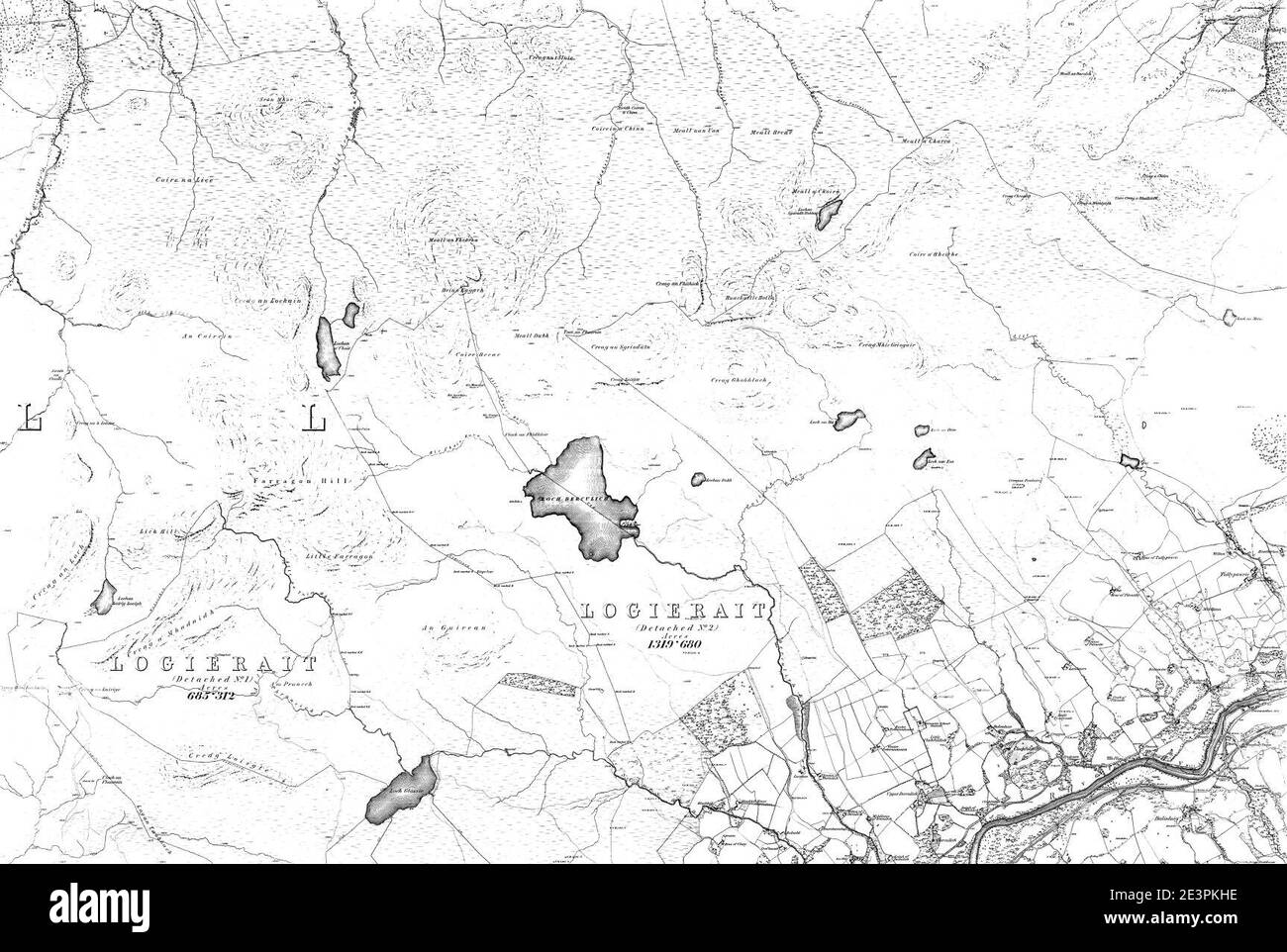 Map of Perthshire Sheet 039, Ordnance Survey, 1866-1874 Stock Photo - Alamy