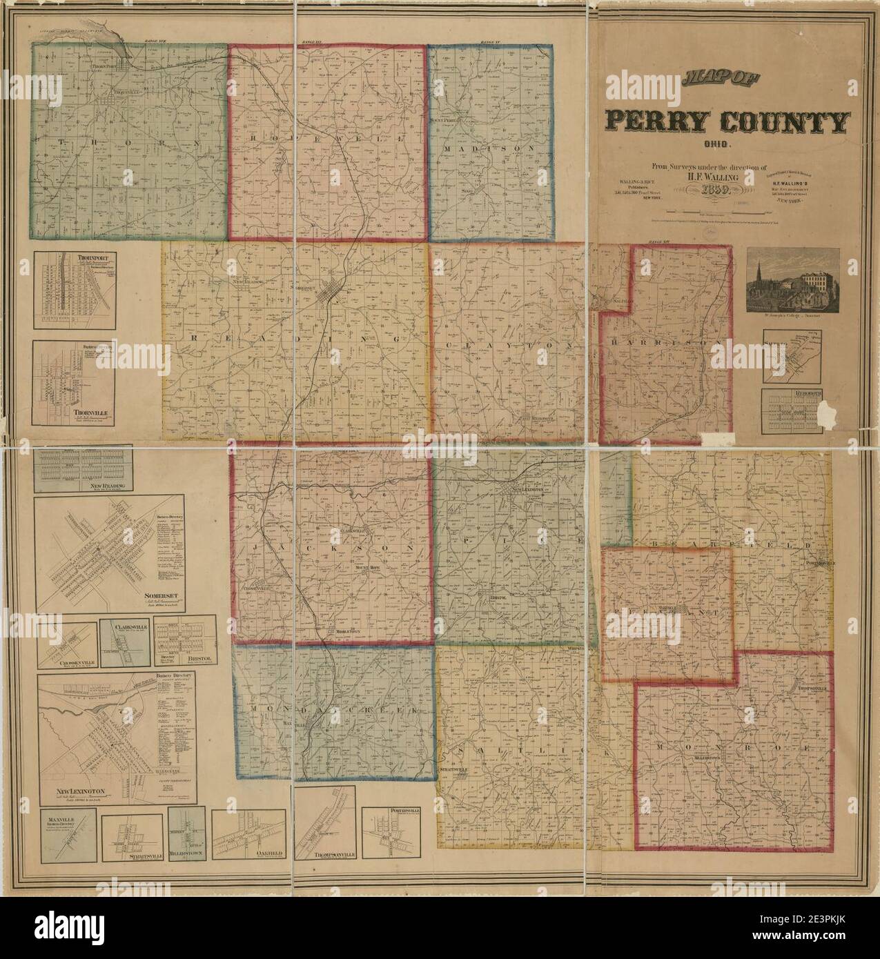 Map of Perry County, Ohio Stock Photo - Alamy