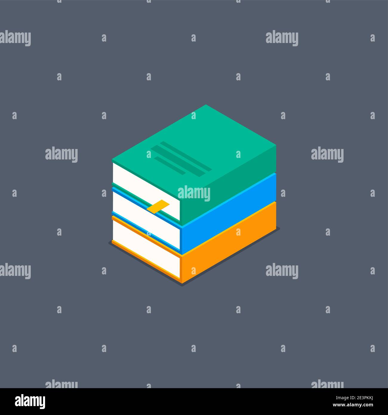 Book vector isometric stack school illustration icon. Children books ...