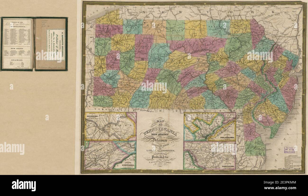 Map of Pennsylvania, New Jersey, and Delaware - compiled from the ...