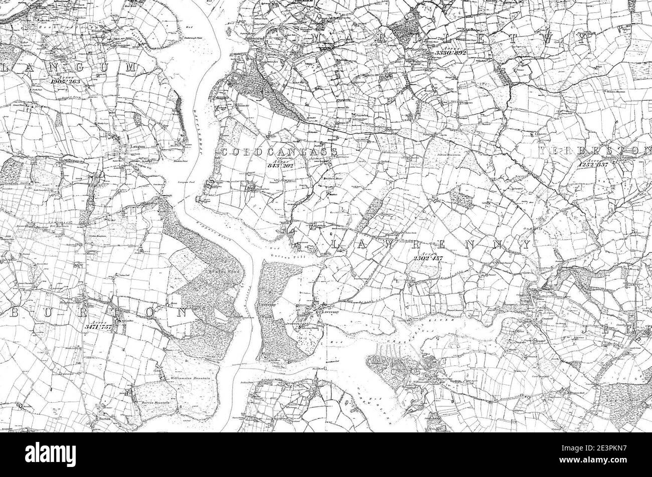 Map of Pembrokeshire Sheet 034, Ordnance Survey, 1868-1892 Stock Photo ... Map of Pembrokeshire Sheet 034, Ordnance Survey, 1868-1892 Stock Photo ...