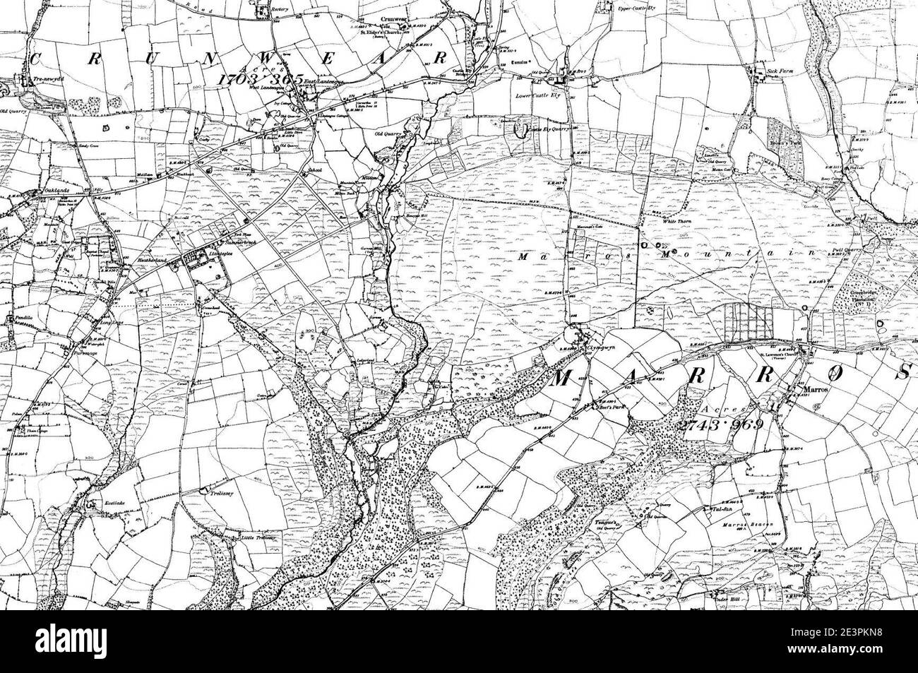 Map of Pembrokeshire OS Map name 036-NW, Ordnance Survey, 1868-1892 ...
