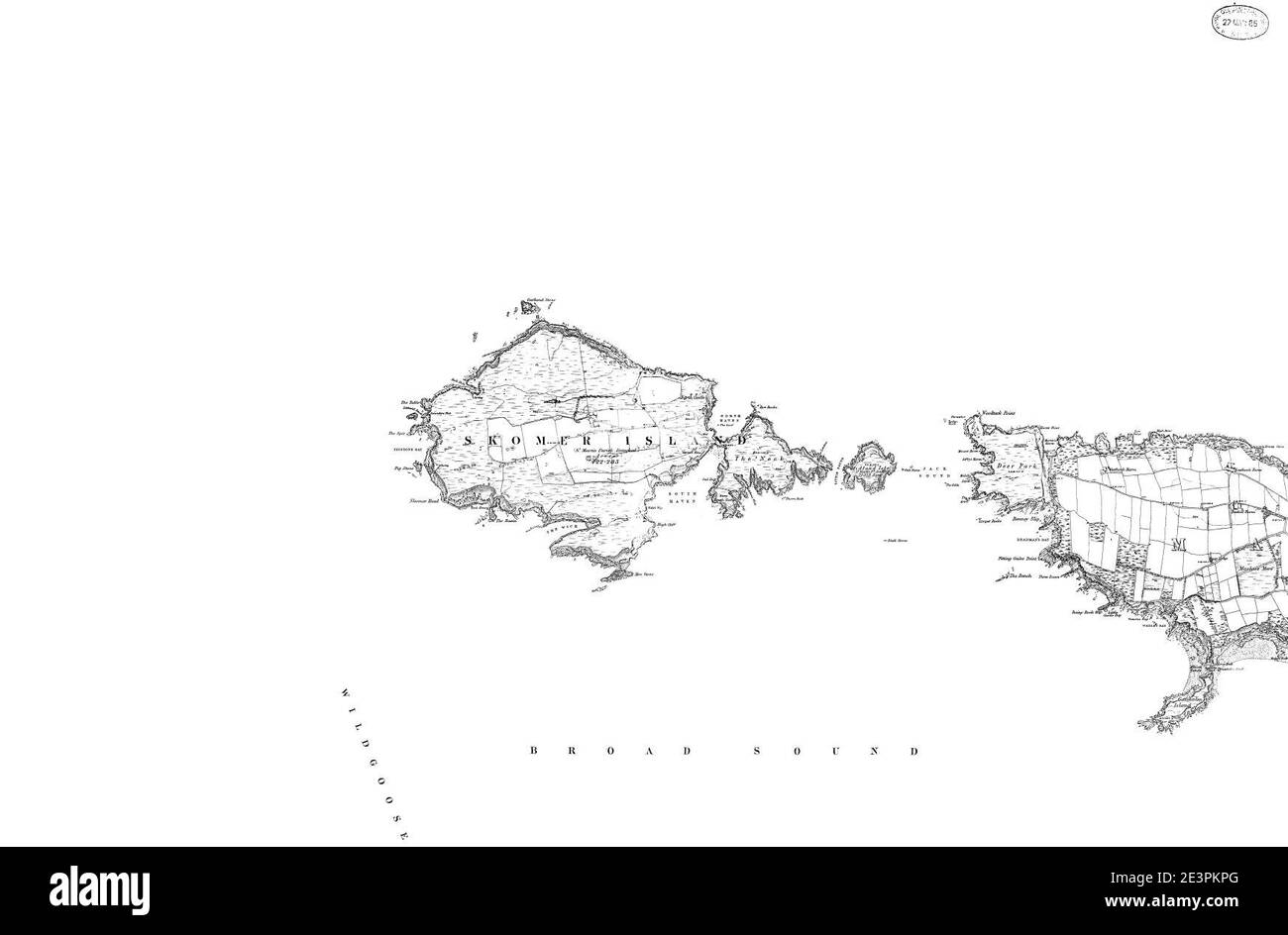 Map of Pembrokeshire Sheet 031, Ordnance Survey, 1868-1892 Stock Photo ...
