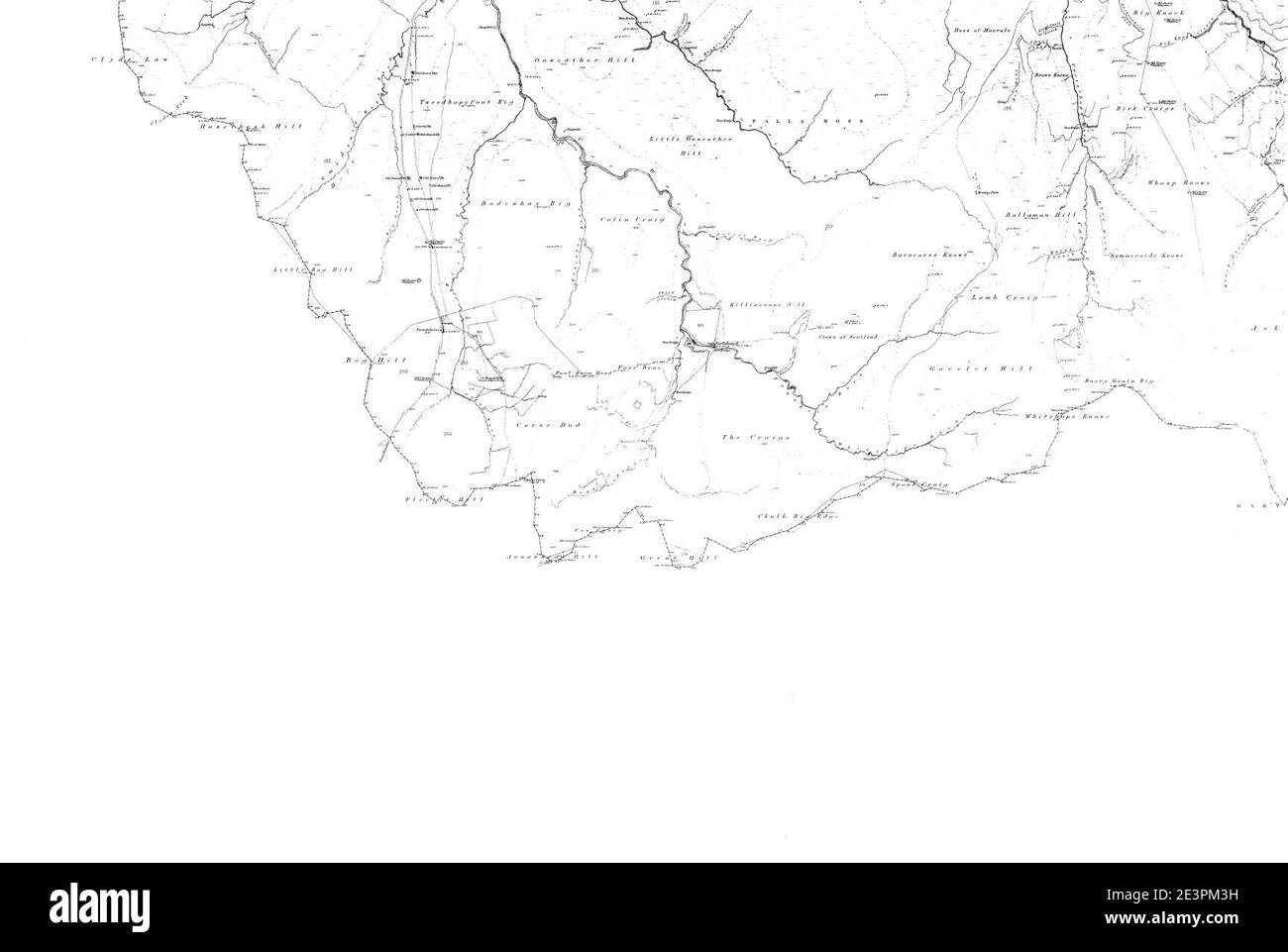 Map of Peebleshire Sheet 026, Ordnance Survey, 1858-1864 Stock Photo ...