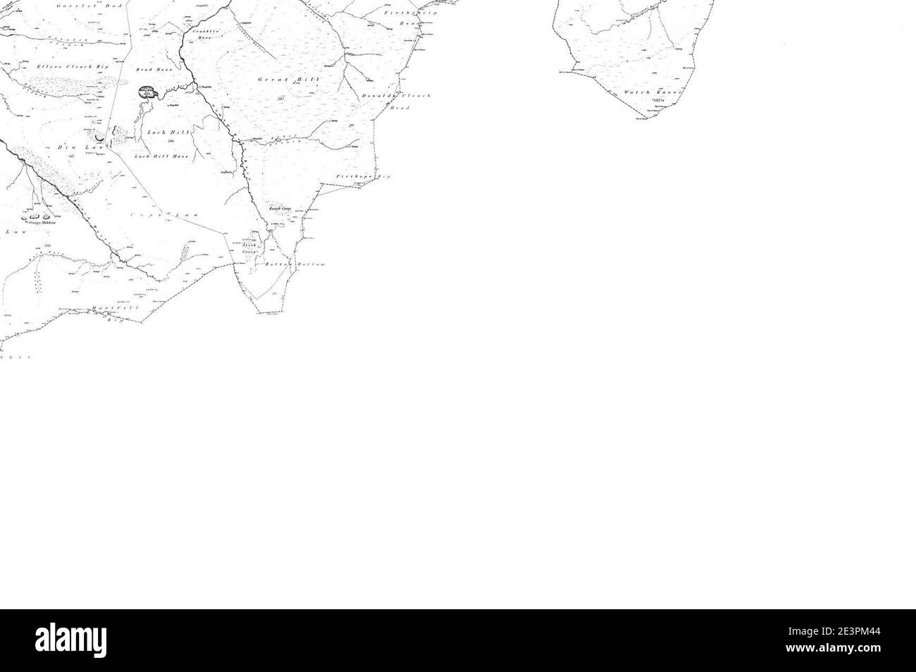 Map of Peebleshire Sheet 027, Ordnance Survey, 1858-1864 Stock Photo ...