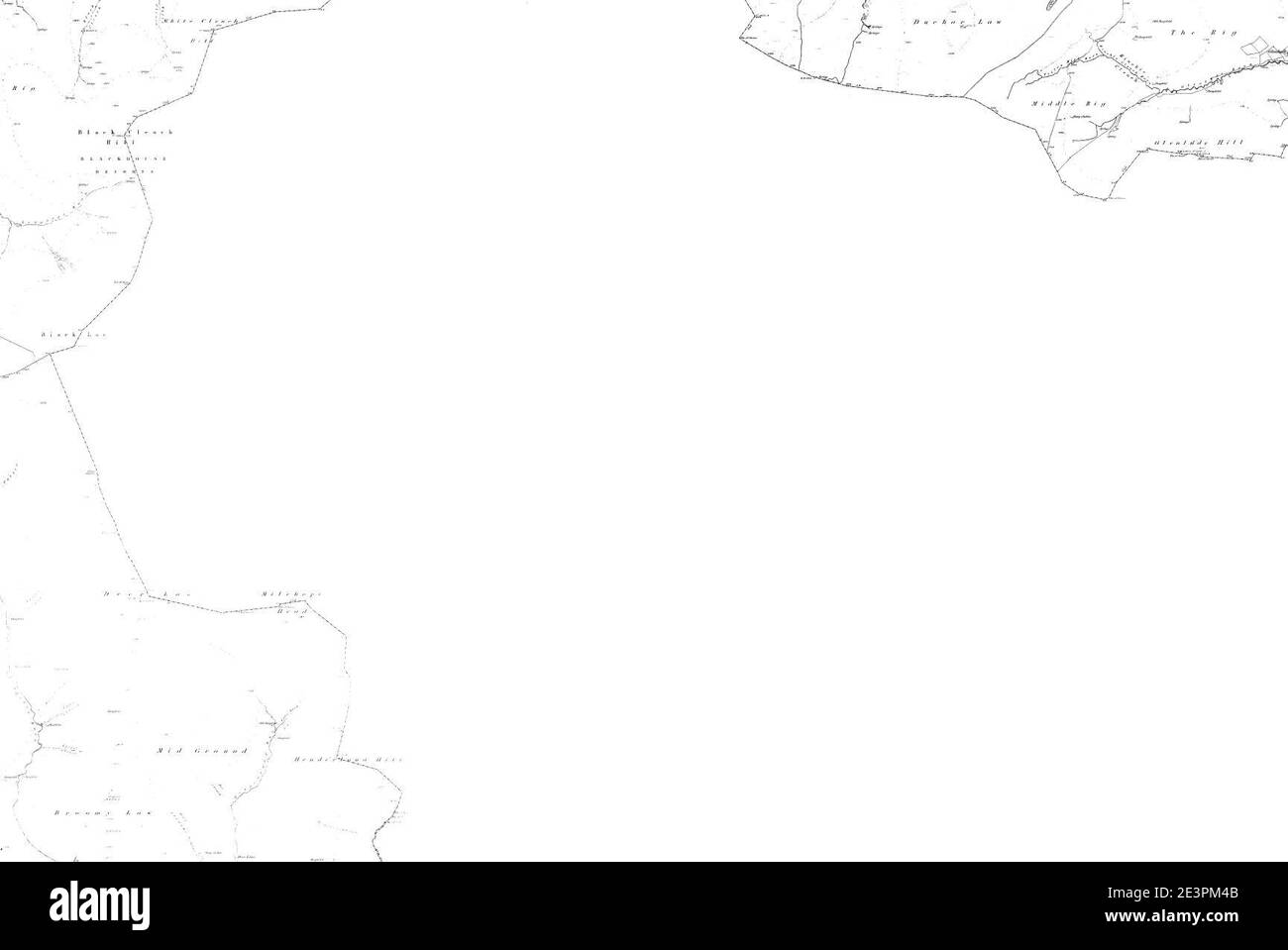 Map of Peebleshire Sheet 021, Ordnance Survey, 1858-1864 Stock Photo ...