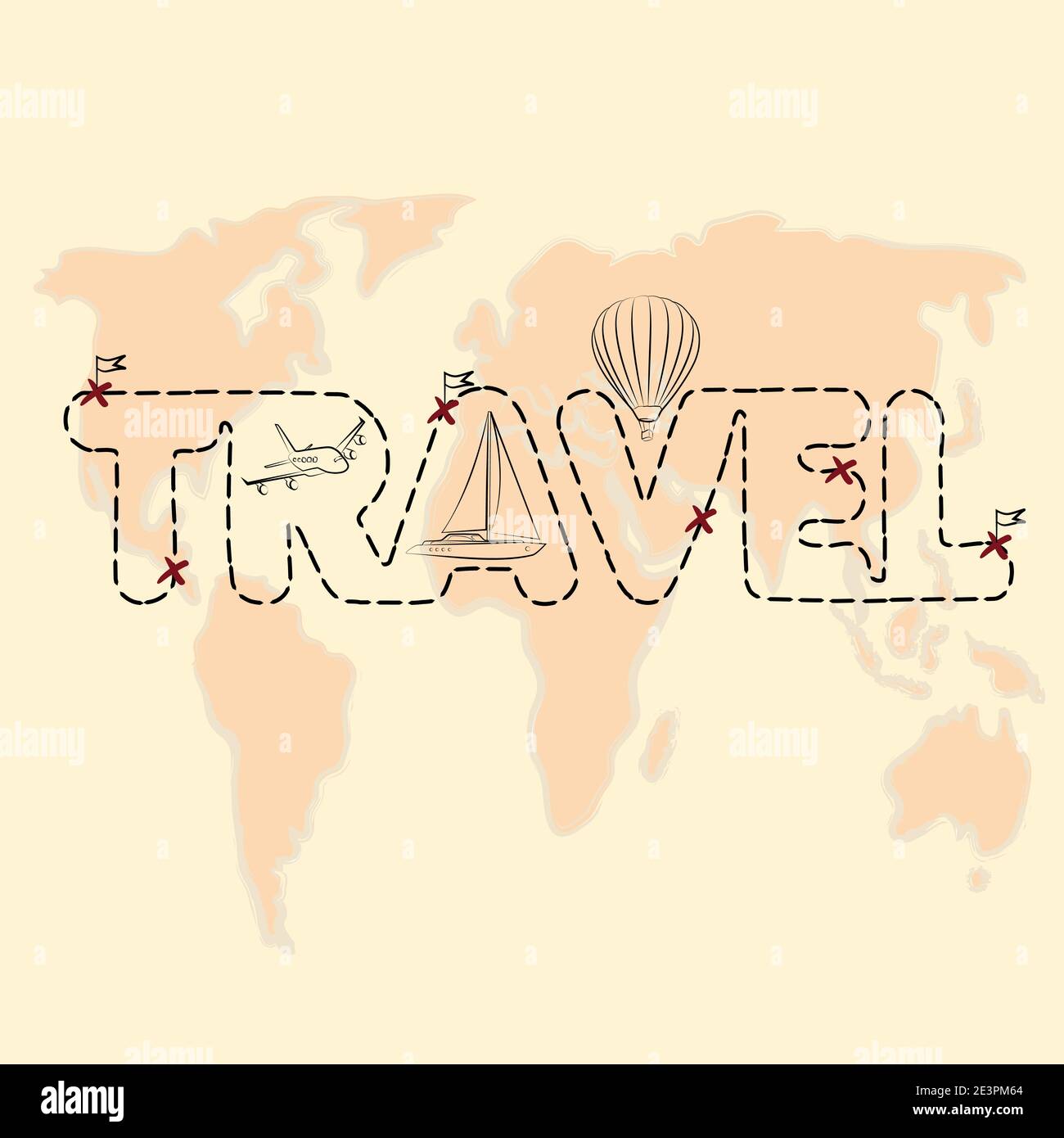 Traveler world map on Stock Vector Images - Alamy