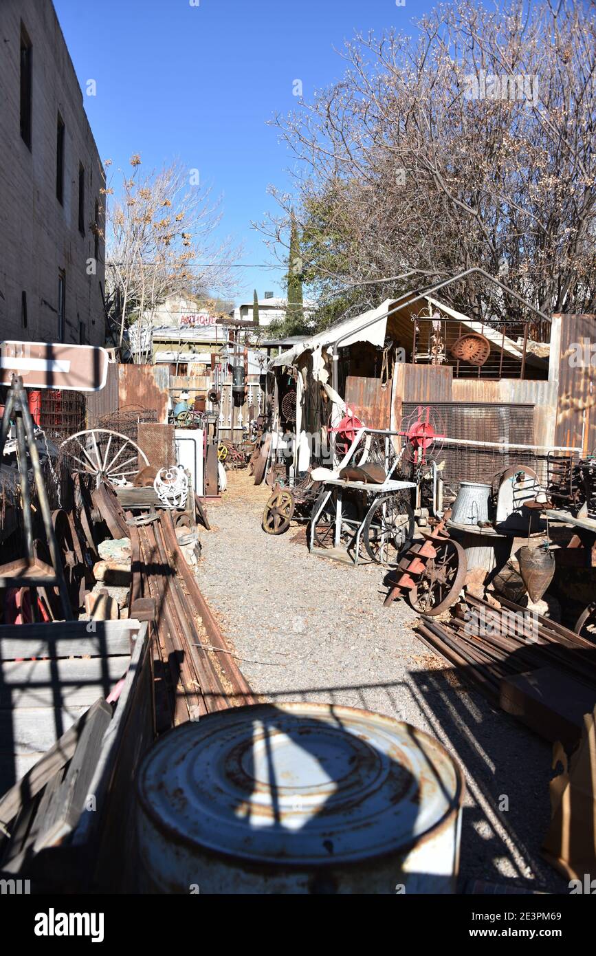 Miami, Arizona. U.S.A. 1/6/2021. Arizona copper mining ghost-town: boom ...