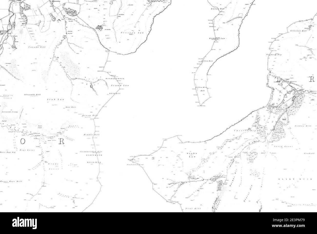 Map of Peebleshire Sheet 017, Ordnance Survey, 1858-1864 Stock Photo ...