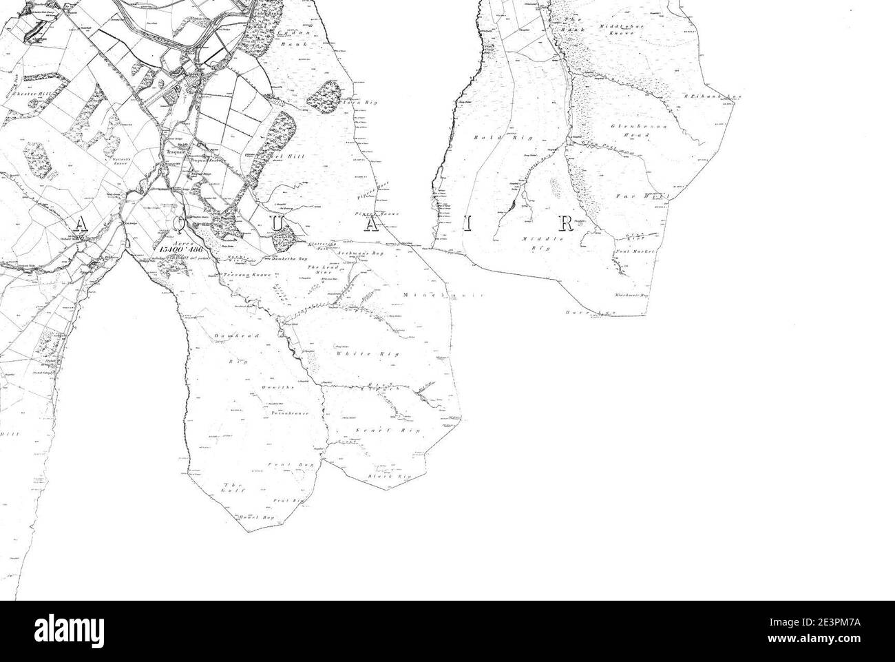 Map of Peebleshire Sheet 018, Ordnance Survey, 1858-1864 Stock Photo ...