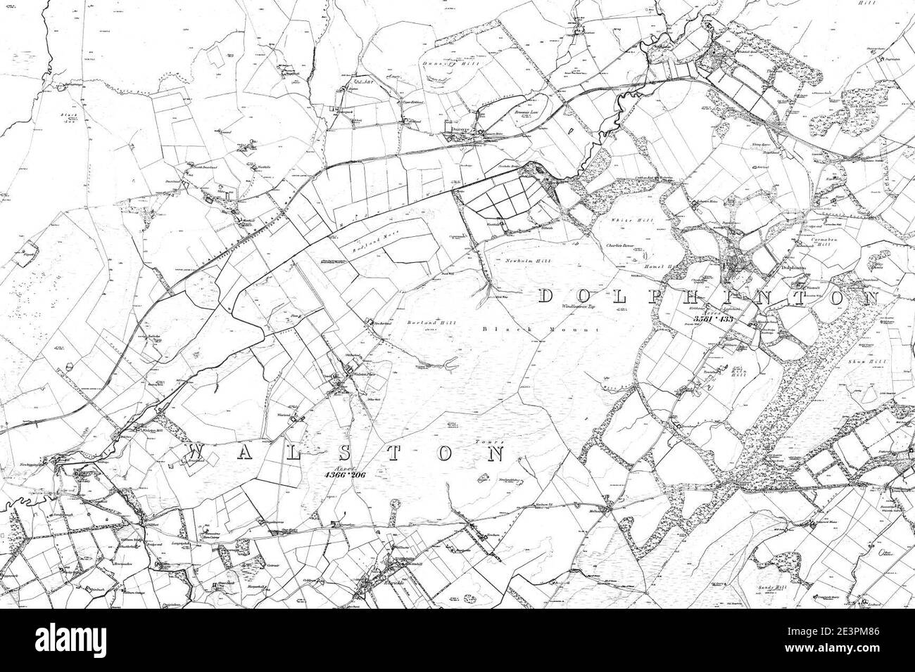 Map of Peebleshire Sheet 007, Ordnance Survey, 1858-1864 Stock Photo ...