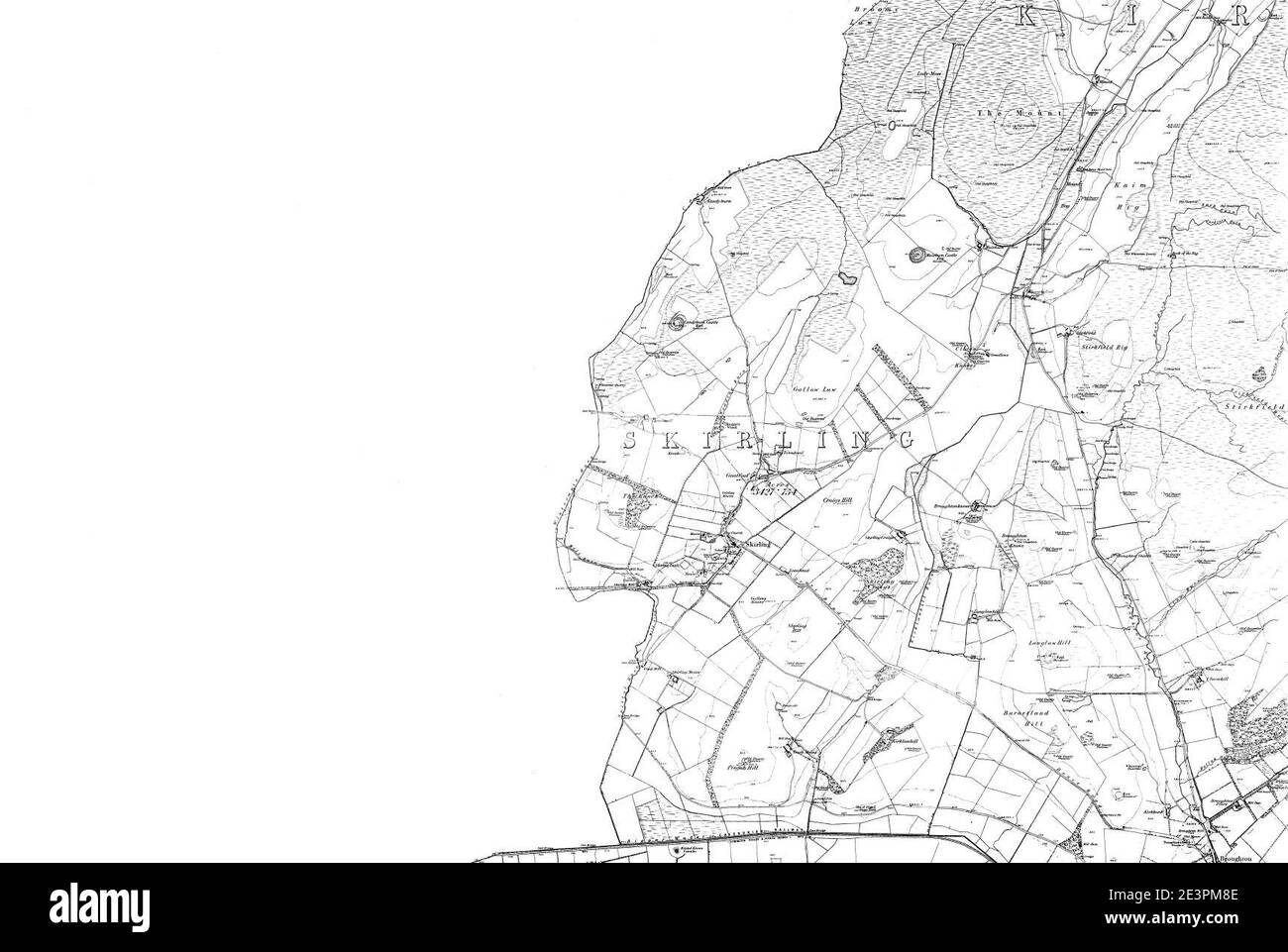 Map of Peebleshire Sheet 011, Ordnance Survey, 1858-1864 Stock Photo ...