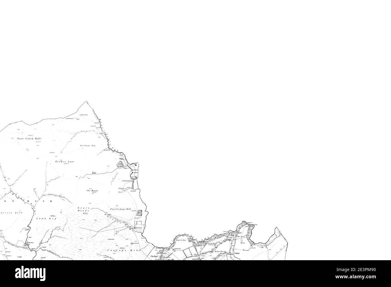 Map of Peebleshire Sheet 002, Ordnance Survey, 1858-1864 Stock Photo ...