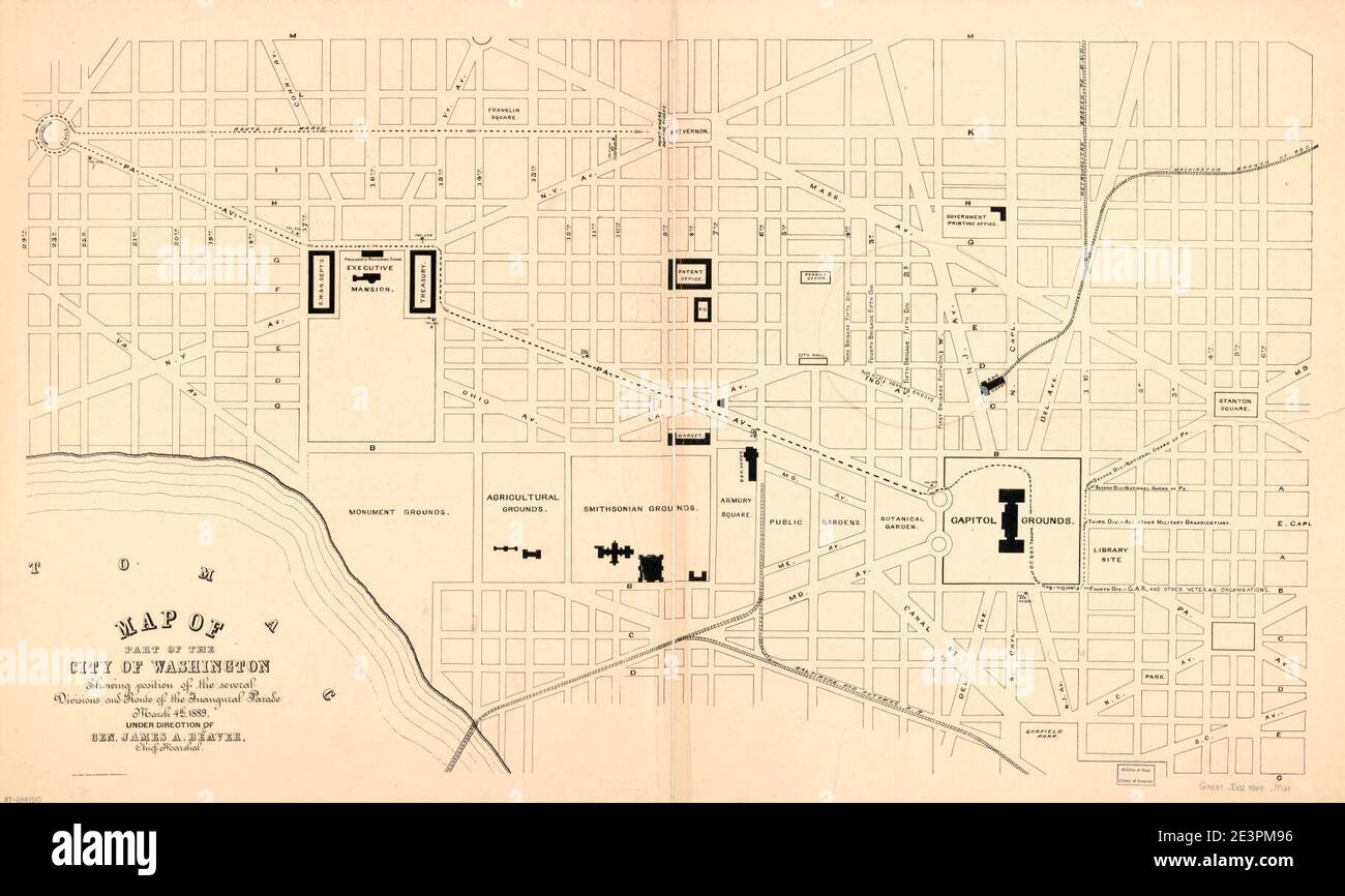 Map of part of the city of Washington showing position of the several ...
